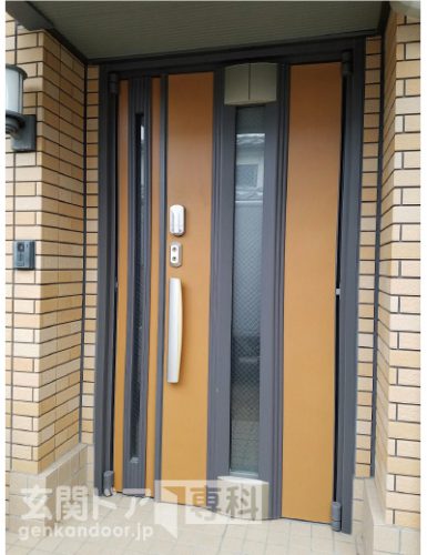 玄関ドア施工例 神奈川県 高座郡 LIXILリシェント3 K4仕様 M24型 親子 クリエラスク色 | YKKAP玄関ドア交換・リフォーム専門店 玄関ドア専科