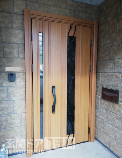 玄関ドア施工例 神奈川県 横浜市 YKKAPドアリモD4断熱仕様 E09型 電池錠 親子 キャラメルチーク色 | YKKAP玄関ドア交換・リフォーム専門店 玄関ドア専科