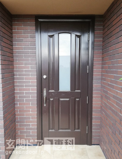 玄関ドア施工例 神奈川県 川崎市 LIXILリシェント3 K4断熱仕様 G15型 片開き クリエダーク色 | YKKAP玄関ドア交換・リフォーム専門店 玄関ドア専科