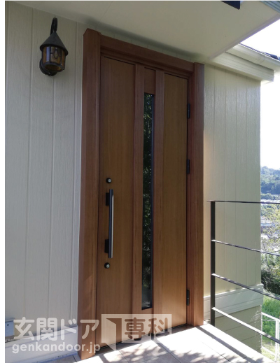 玄関ドア施工例 神奈川県 横須賀市 YKKAPドアリモ C07型 D4断熱仕様 片開 キャラメルチーク色 | YKKAP玄関ドア交換・リフォーム専門店 玄関ドア専科