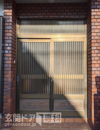 玄関ドア施工例 東京都 葛飾区 YKKAPドアリモ D4断熱仕様 C03型 片袖FIX親子 ショコラウォールナット色 | YKKAP玄関ドア交換・リフォーム専門店 玄関ドア専科